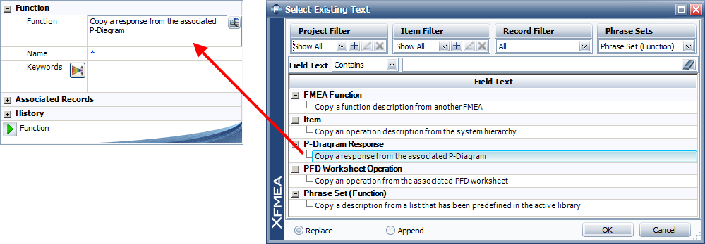 Select Existing Text Window